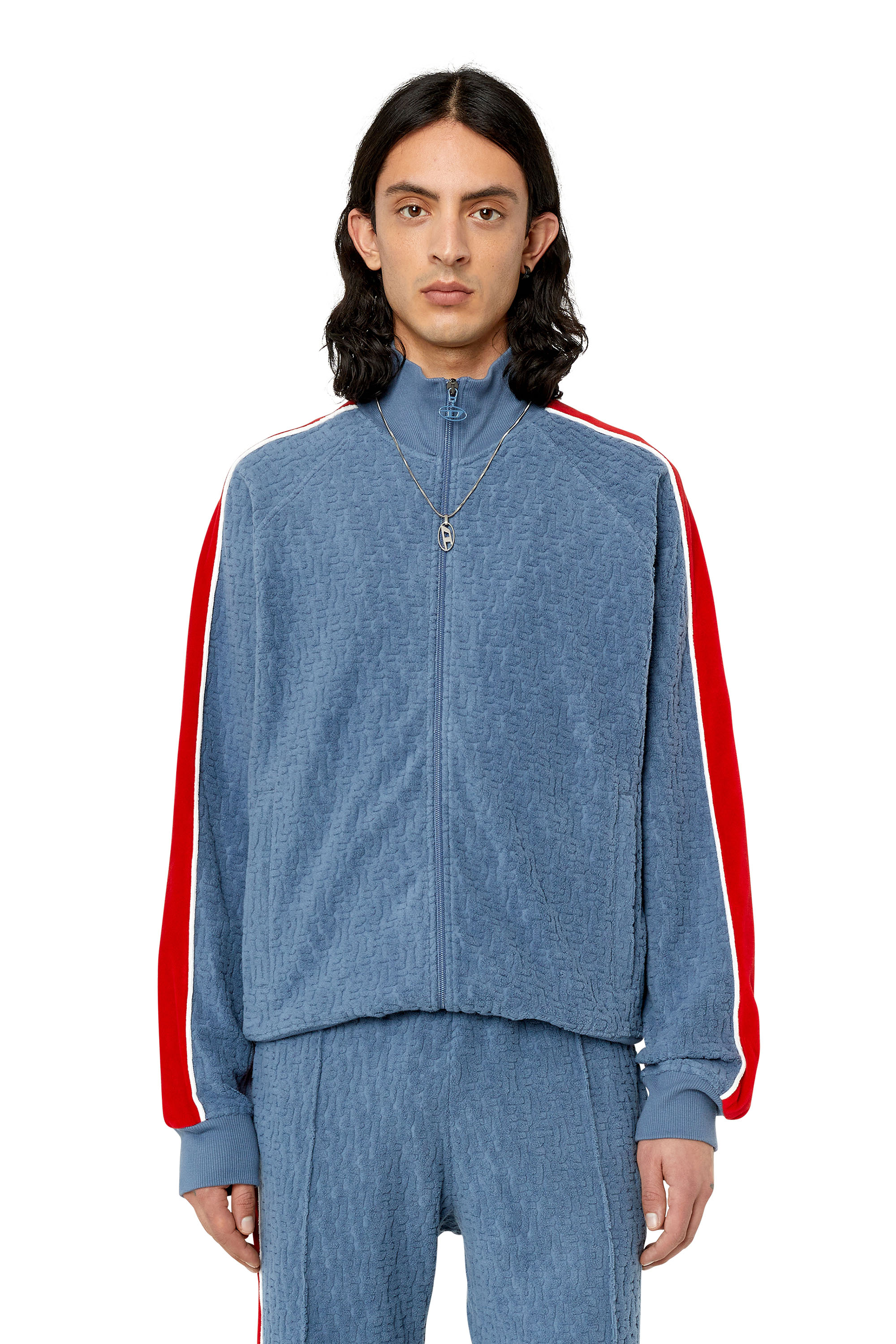 Diesel Track Jacket With Monogram Motif In Blue | ModeSens